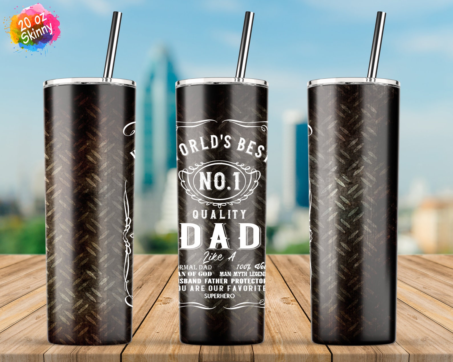 World Best No.1 DAD Fathers Day Tumbler 20oz Skinny Tumbler - Etsy Canada