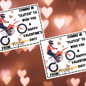 Valentines Card for Kids- Motocross, Dirt Bike Rider, Racer - Etsy