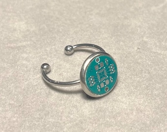 Modern Circuit Ring - Geeky PCB Jewelry | Cyberpunk Circuit Ring Gift ...