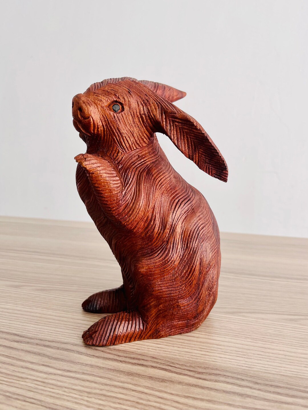 Wooden Rabbit Sculpture, Hand Carved Rabbit, Bunny Statue - Etsy