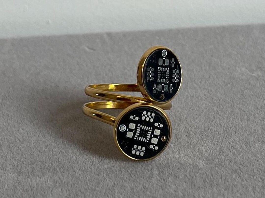 Modern Circuit Ring - Geeky PCB Jewelry | Cyberpunk Circuit Ring Gift ...