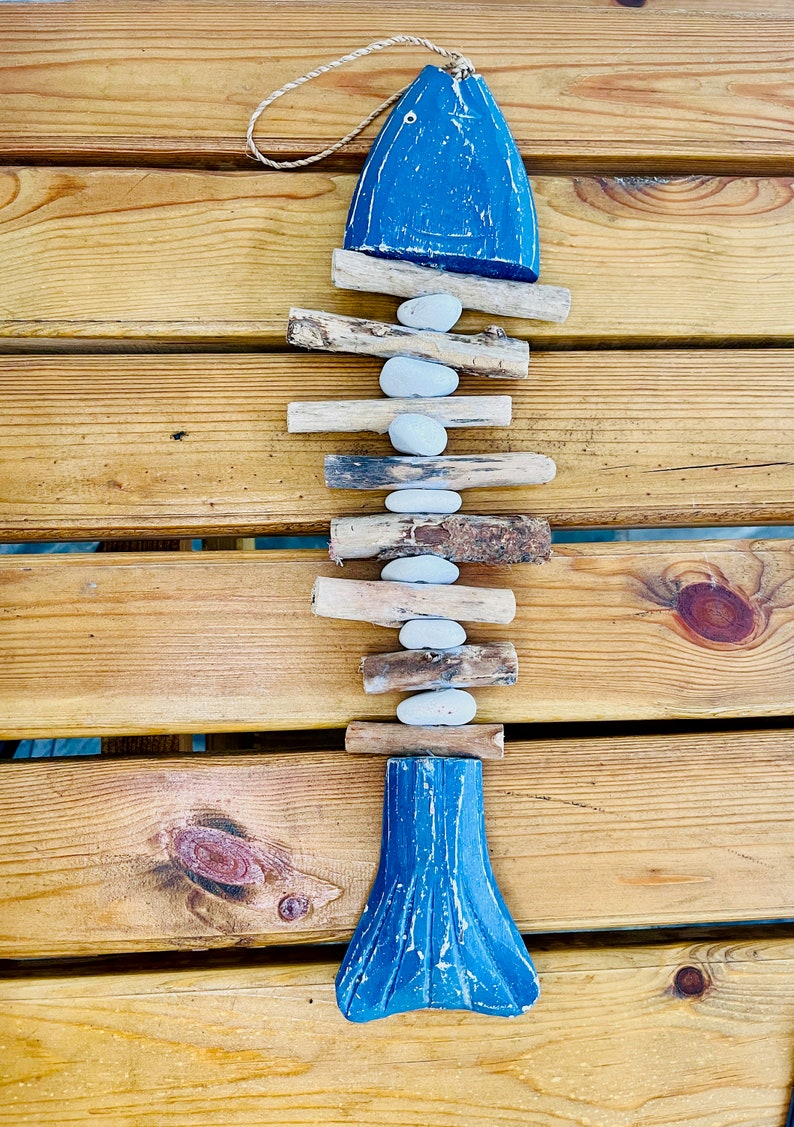 Fish Skeleton Wall Hanging, Driftwood Fish Decor, Recycled Fish Wood ...