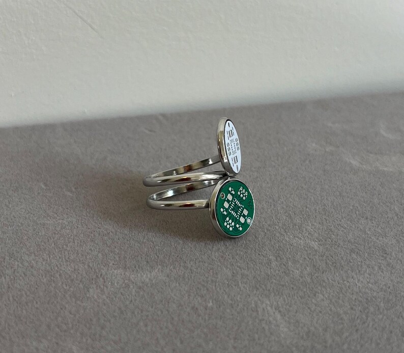 Modern Circuit Ring - Geeky PCB Jewelry | Cyberpunk Circuit Ring Gift ...