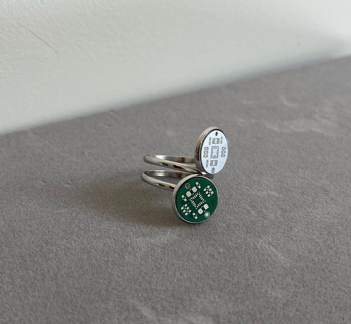 Modern Circuit Ring Geeky PCB Jewelry Cyberpunk Circuit Ring Gift for ...