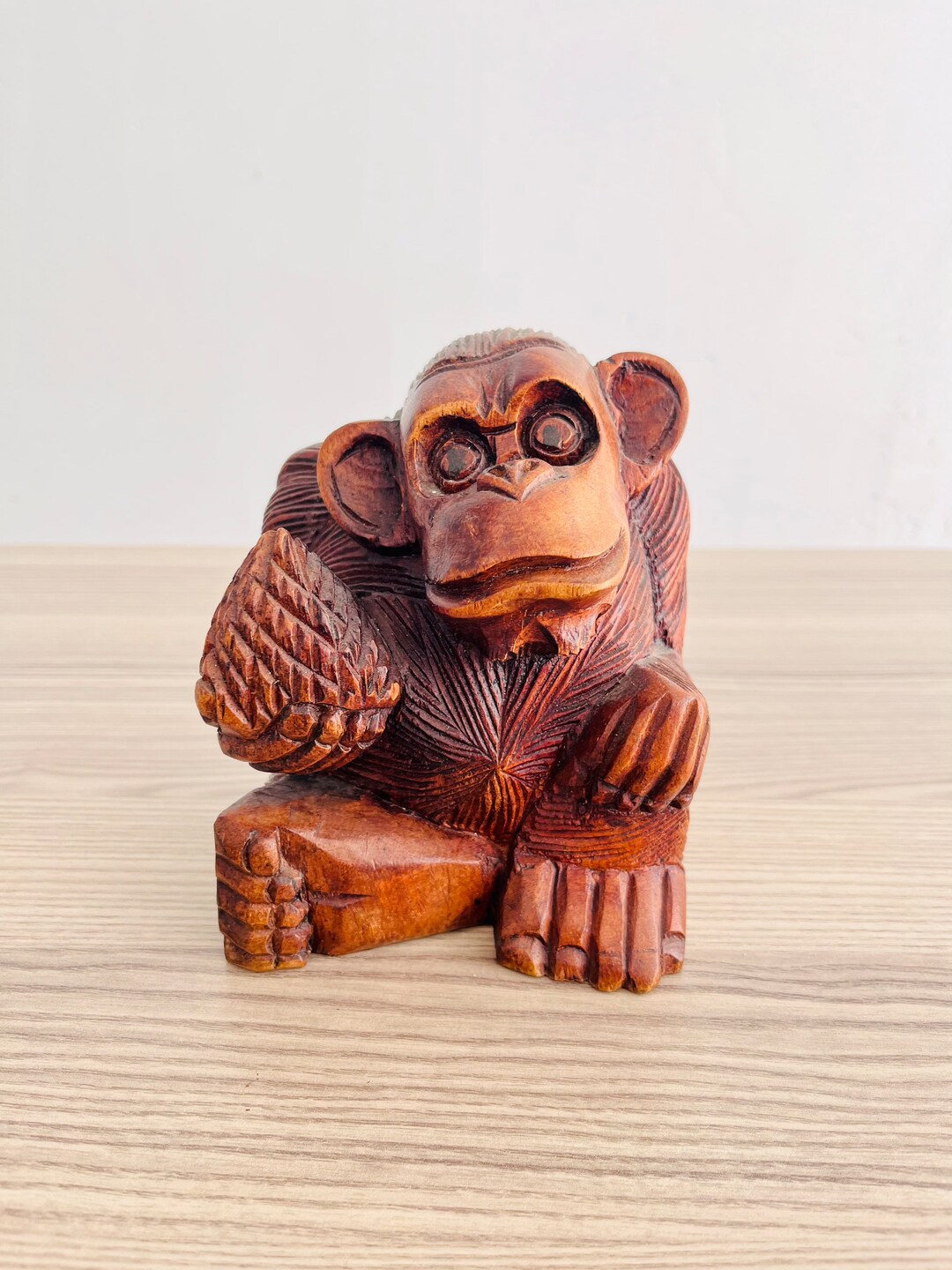 Wood Carving Monkey Sculpture - Etsy
