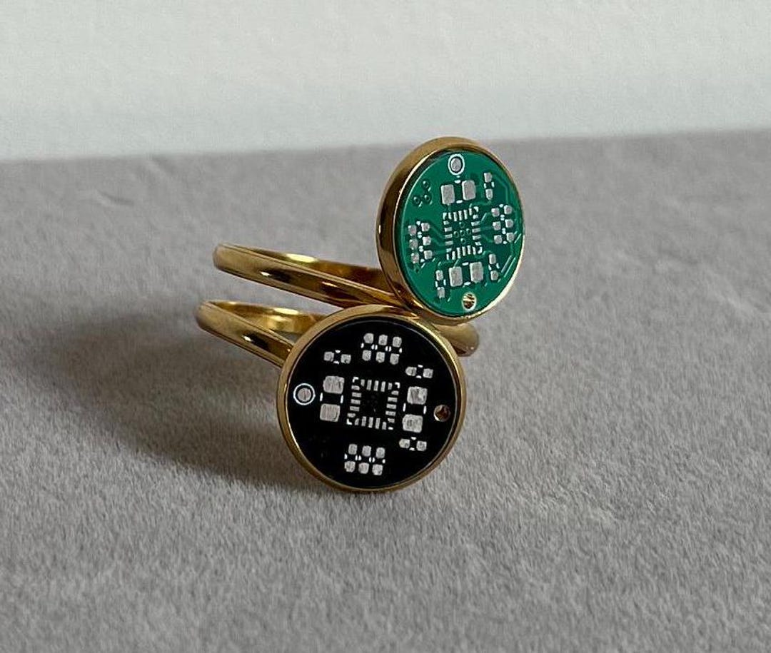 Modern Circuit Ring Geeky PCB Jewelry Cyberpunk Circuit Ring Gift for ...