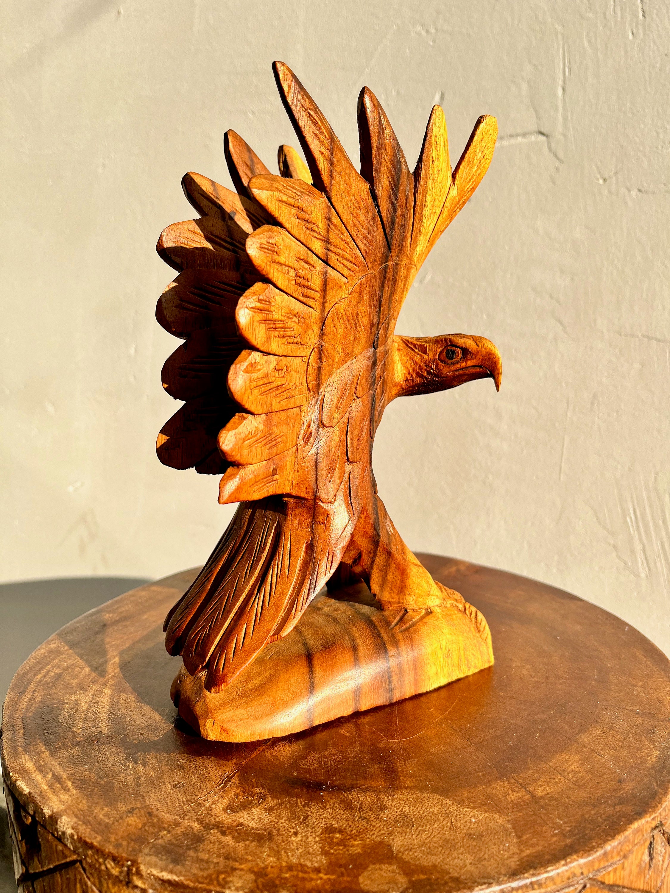 Wood Eagle, Sculpture Eagle, Carved Wood Eagle, Gift of Military ...