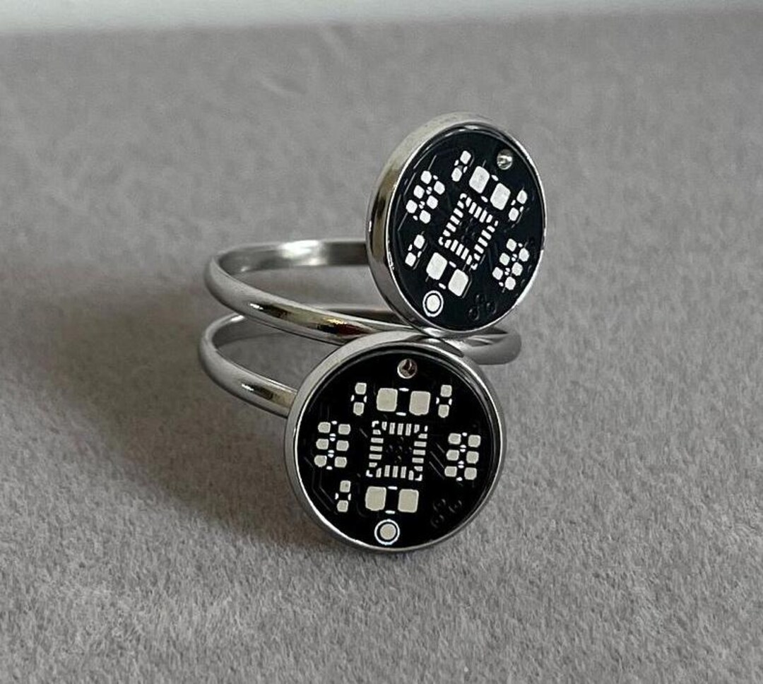Modern Circuit Ring - Geeky PCB Jewelry | Cyberpunk Circuit Ring Gift ...
