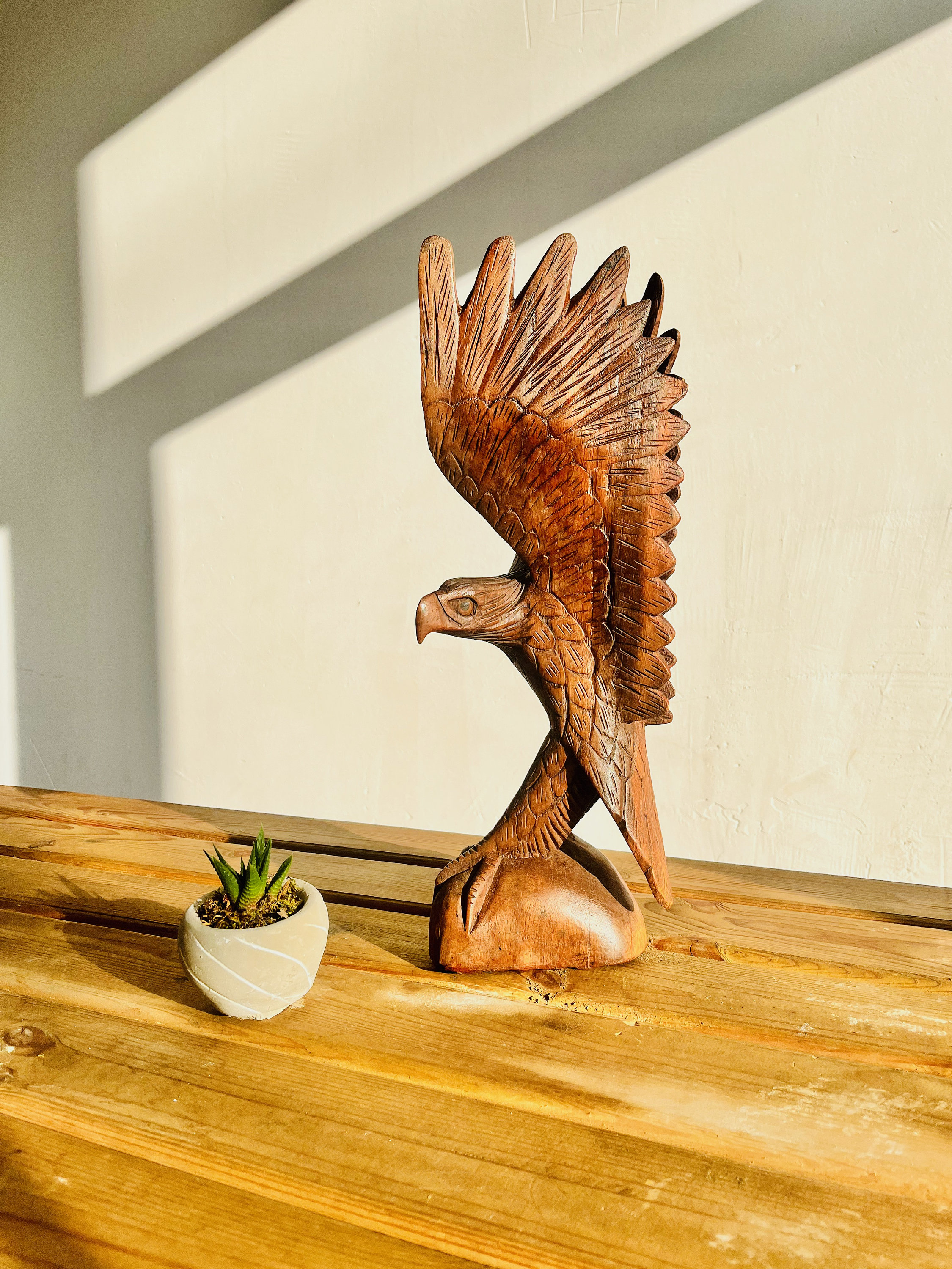 Wood Eagle Sculpture Eagle Carved Wood Eagle Gift of - Etsy