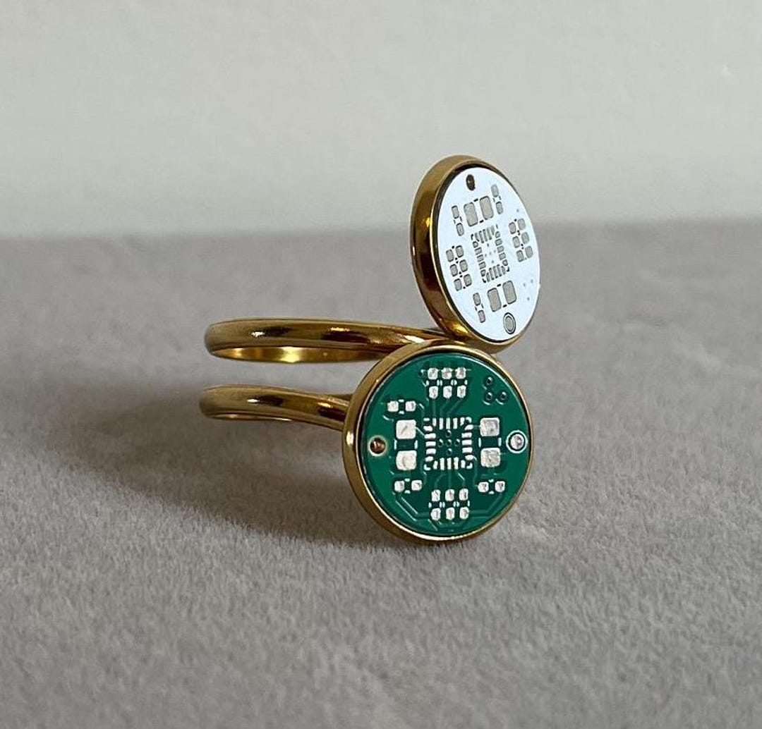 Modern Circuit Ring - Geeky PCB Jewelry | Cyberpunk Circuit Ring Gift ...