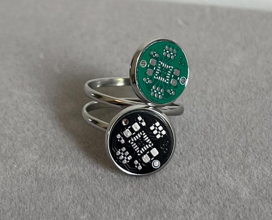 Modern Circuit Ring - Geeky PCB Jewelry | Cyberpunk Circuit Ring Gift ...