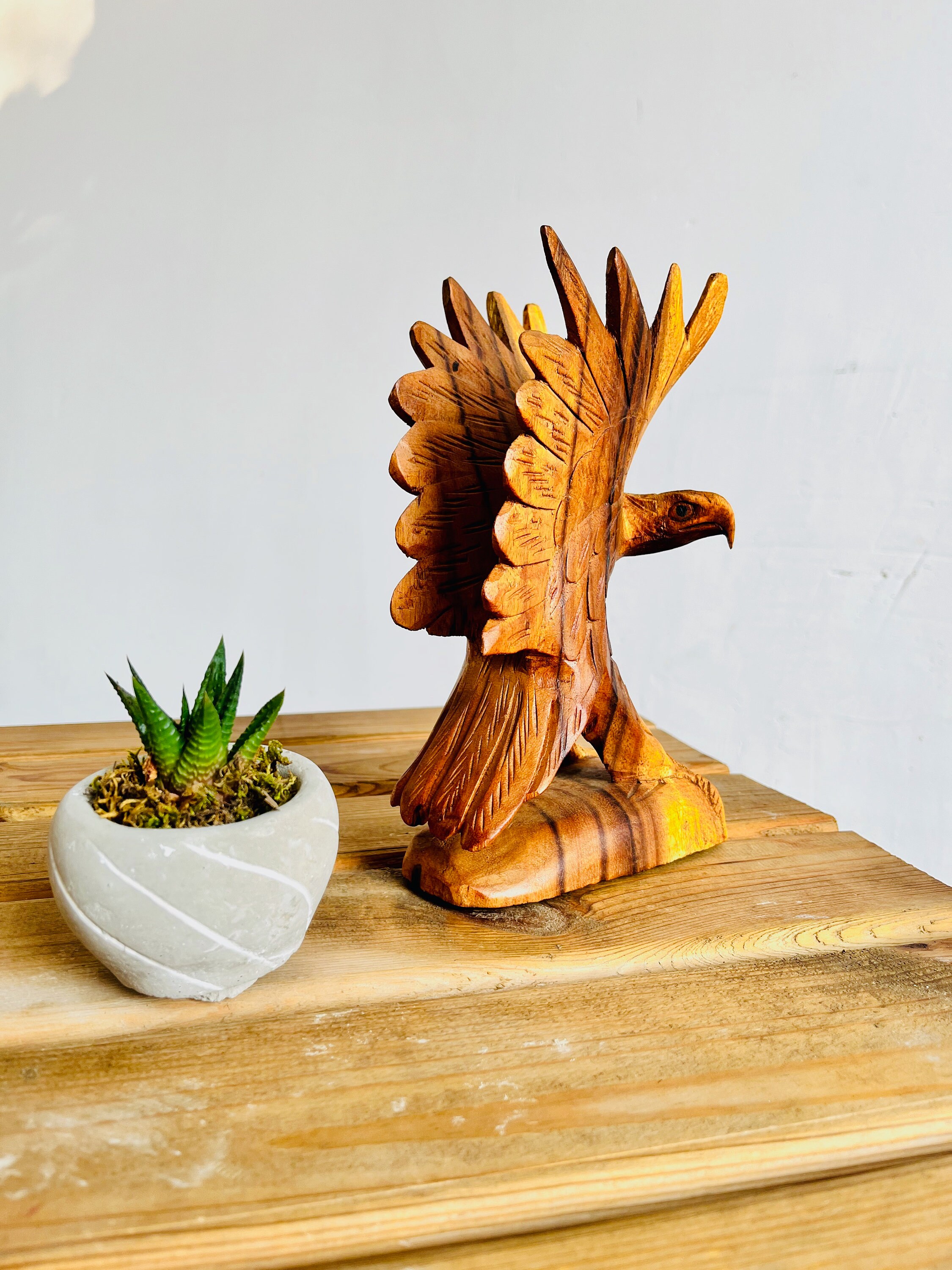 Wood Eagle, Sculpture Eagle, Carved Wood Eagle, Gift of Military ...