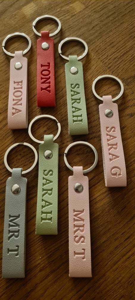 PERSONALISED LEATHER Keyring....free Delivery - Etsy UK