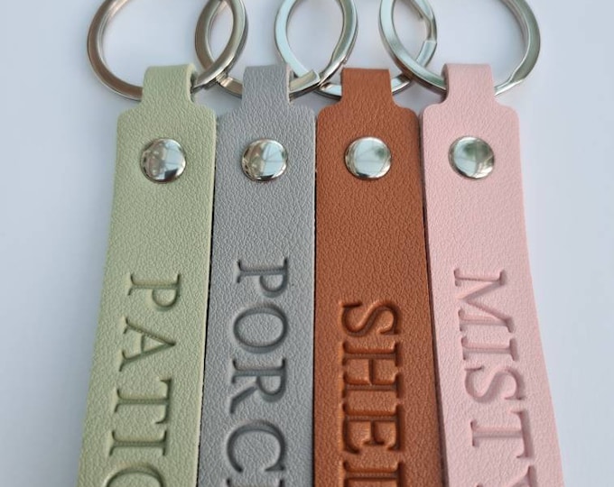 PERSONALISED LEATHER Keyring....free Delivery - Etsy UK