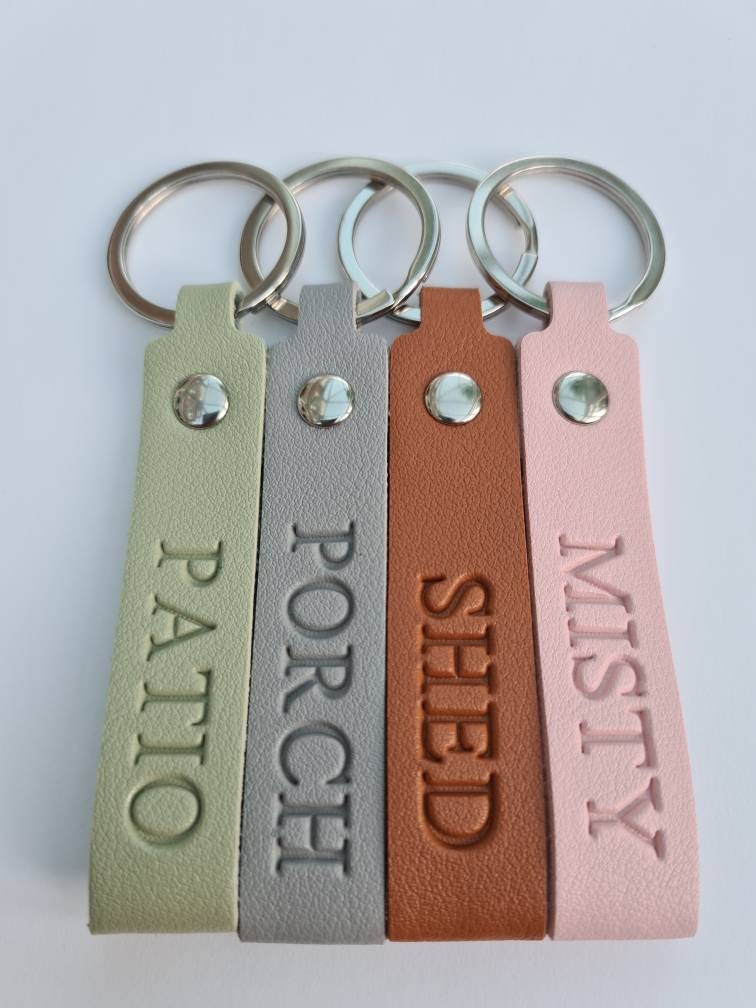 PERSONALISED LEATHER Keyring....free Delivery - Etsy UK