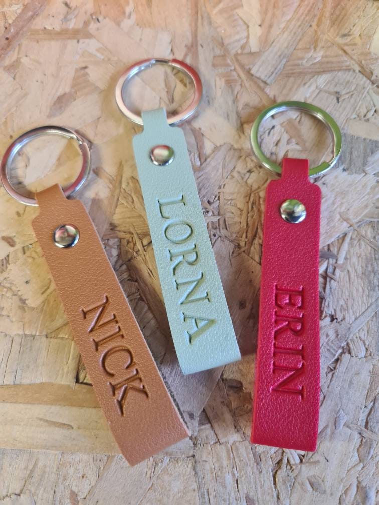 PERSONALISED LEATHER Keyring....free Delivery - Etsy UK