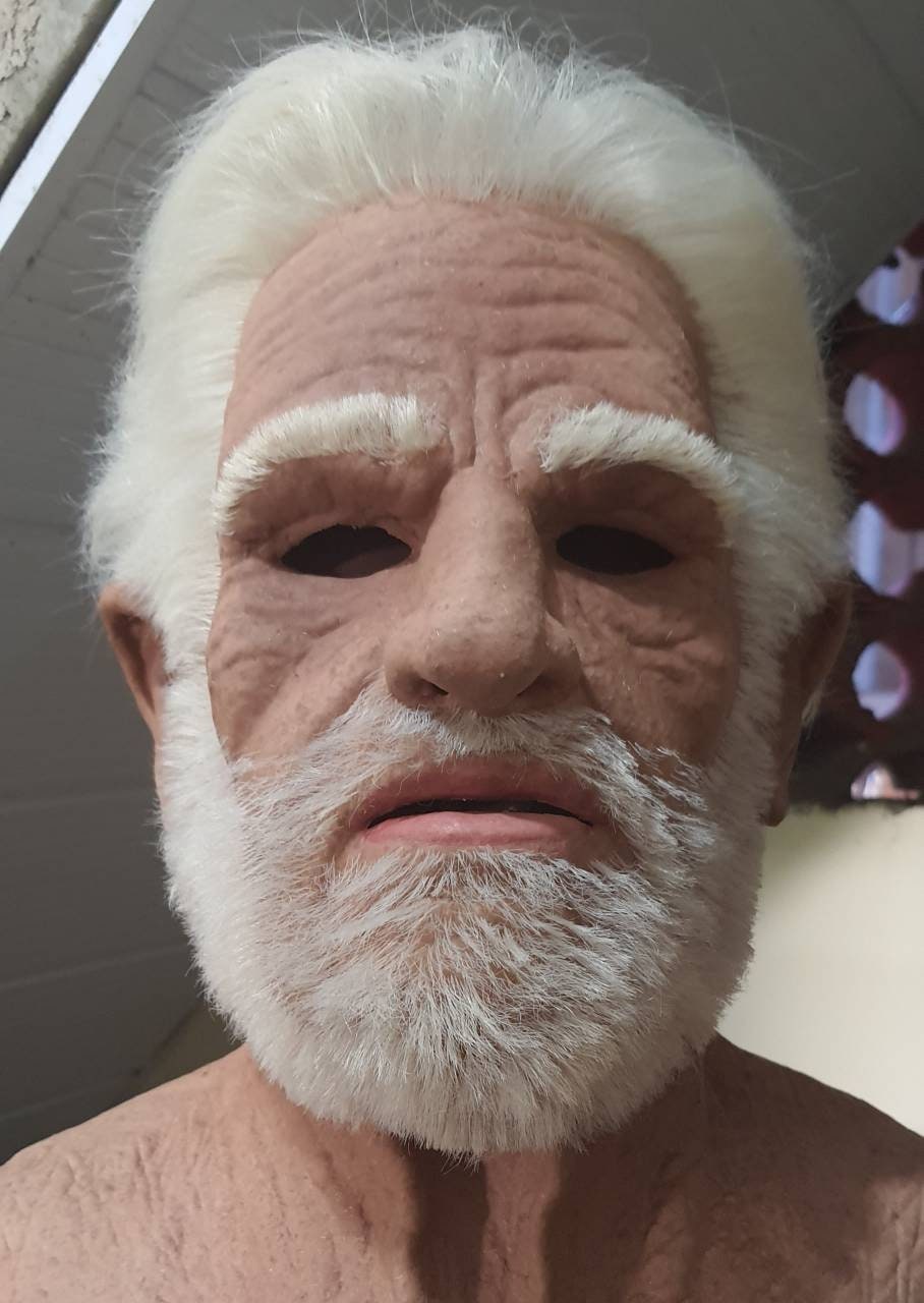 Realistic Latex Mask - Old Man With Hair and Beard - Etsy