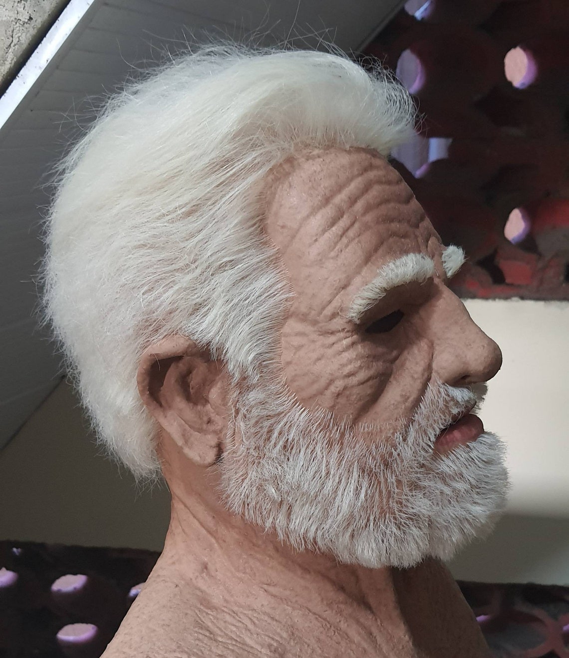 Realistic Latex Mask - Old Man With Hair and Beard - Etsy