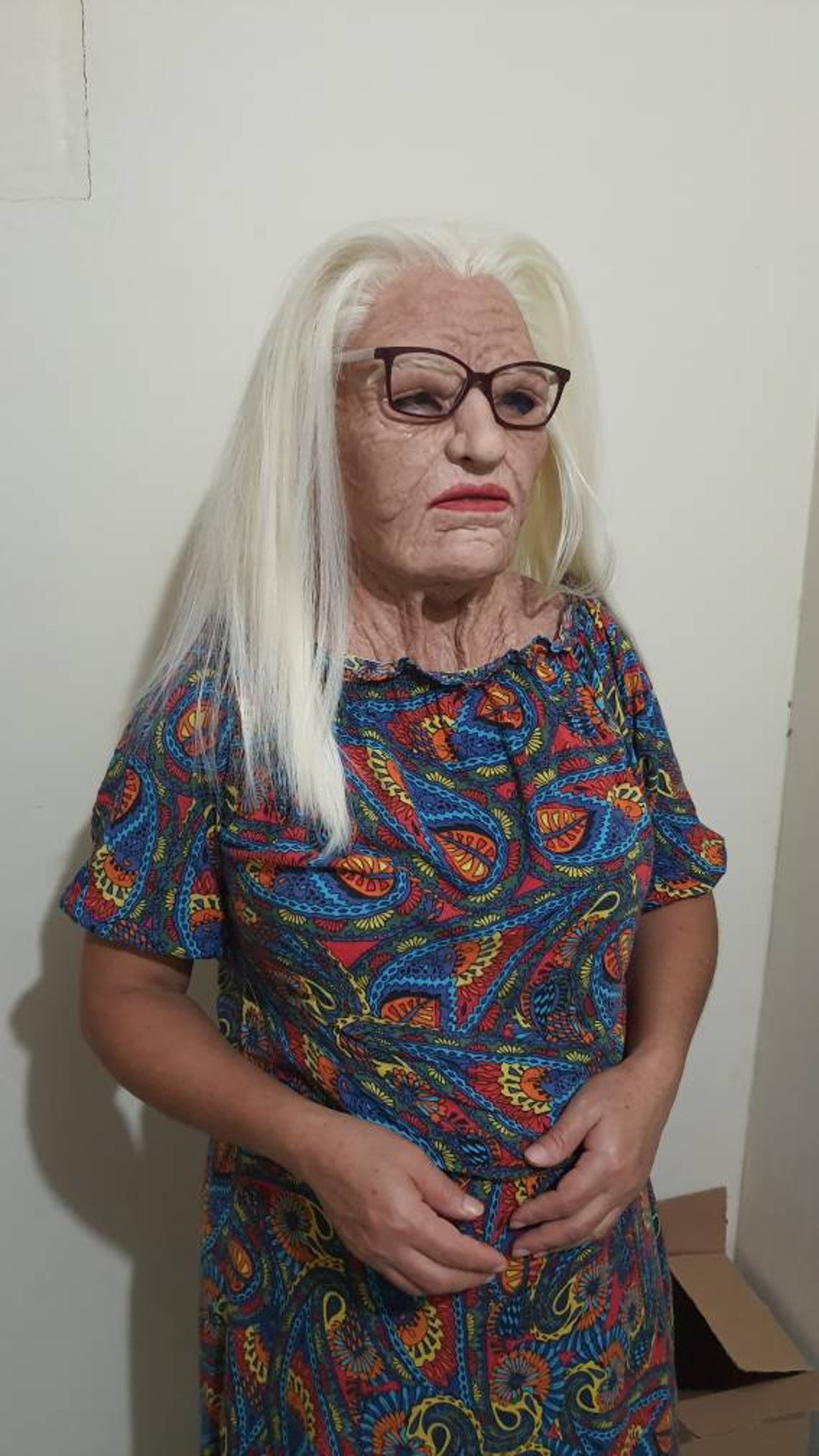 Realistic Latex Mask - Elderly Woman With Long Hair - Etsy