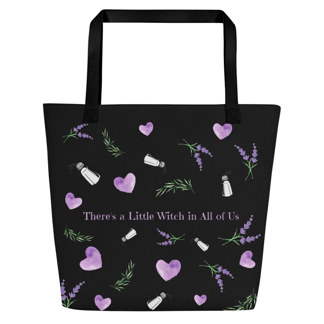 Practical Magic Black Witchy Tote Bag With Pocket - Etsy