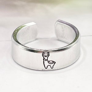Llama Ring Hand Stamped. Custom Gifts for Him / Her. Alpaca Ring, Drama ...