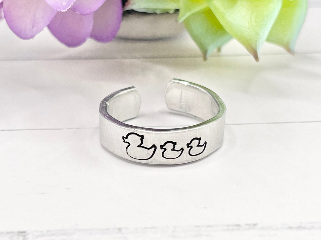 Mama Duck Ring Hand Stamped. Custom Gifts for Him / Her. Ducks Ring ...