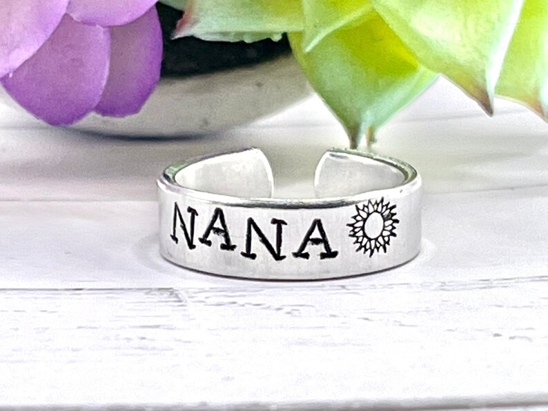 Custom Hand-stamped Adjustable Ring Custom Name Ring | Etsy
