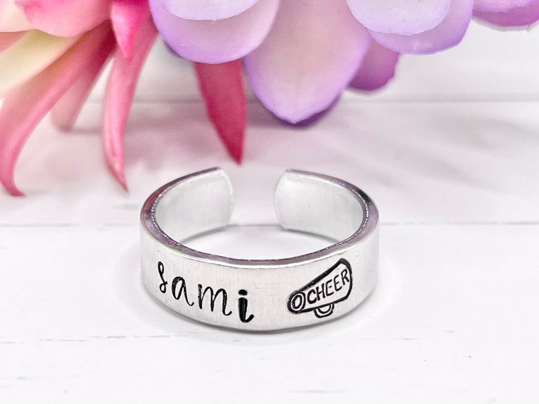 Sports Theme Rings Personalized Rings Hand Stamped. Soccer, Baseball ...