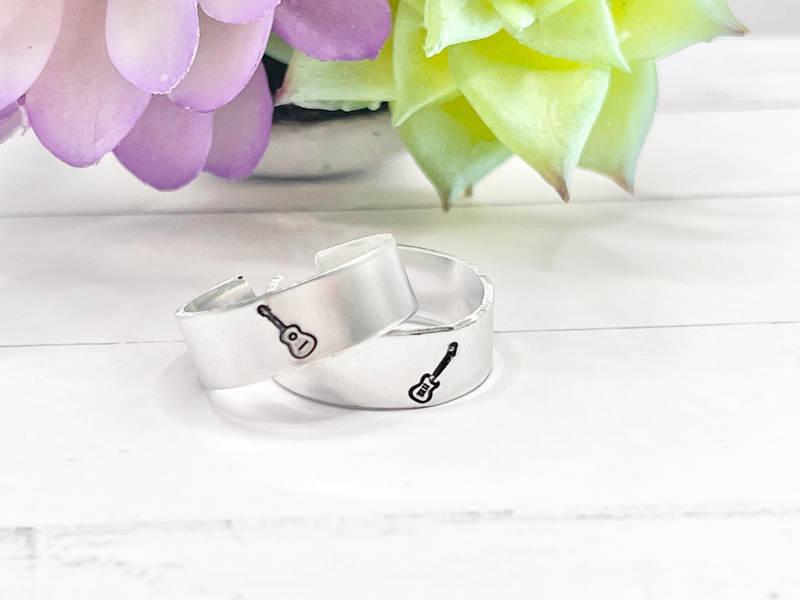 Guitar Ring Hand Stamped. Custom Gifts for Him / Her. Acoustic - Etsy