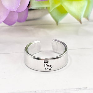 Llama Ring hand stamped. Custom Gifts for Him / Her. Alpaca | Etsy