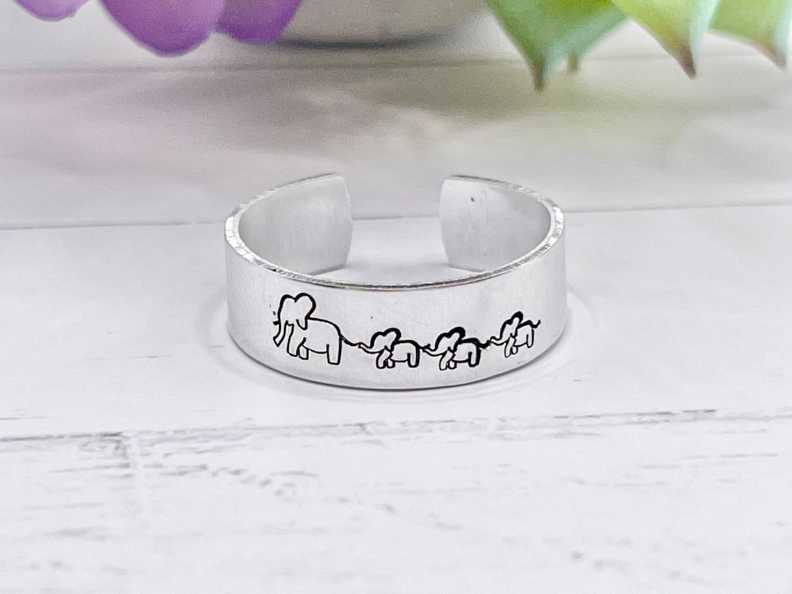 Mama Baby Bear Custom Hand-Stamped Adjustable Ring Momma Bear | Etsy
