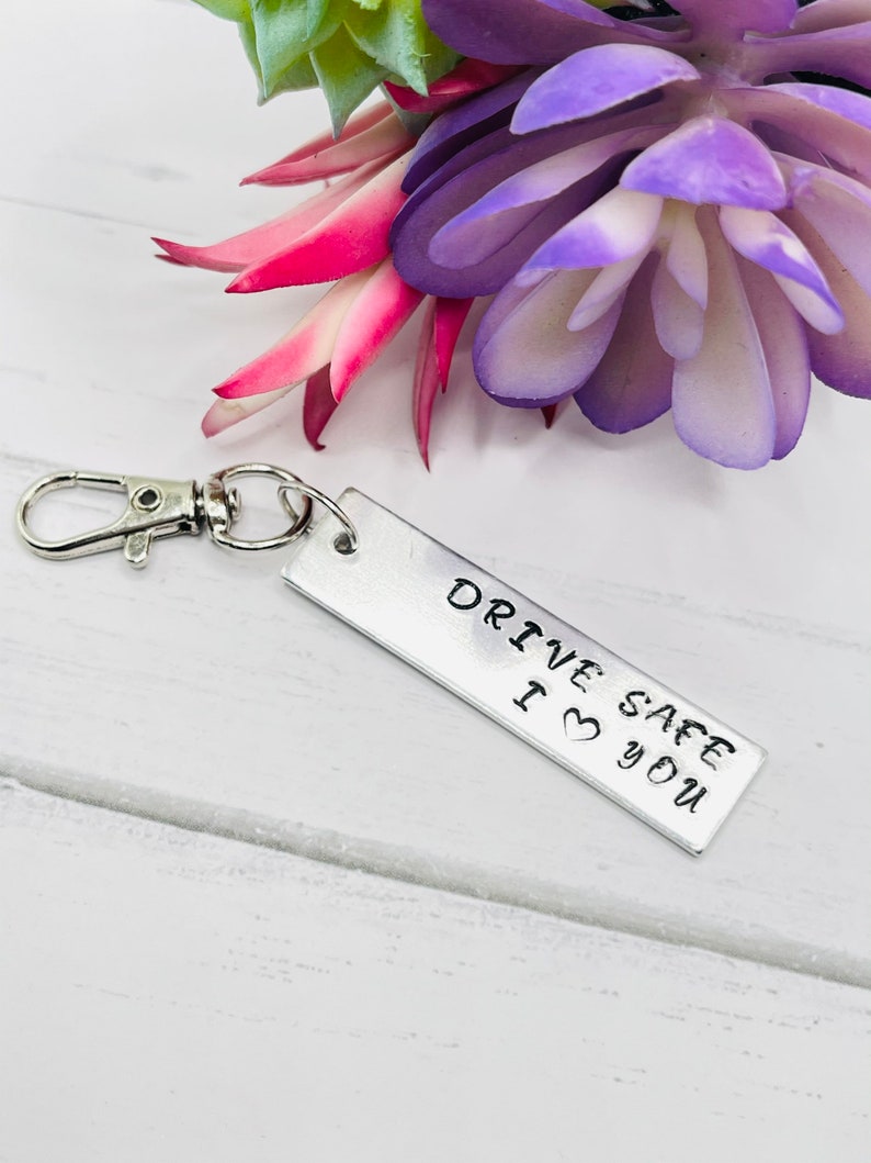 Stamped Keychain Keychain Gift Anniversary Gift Date - Etsy