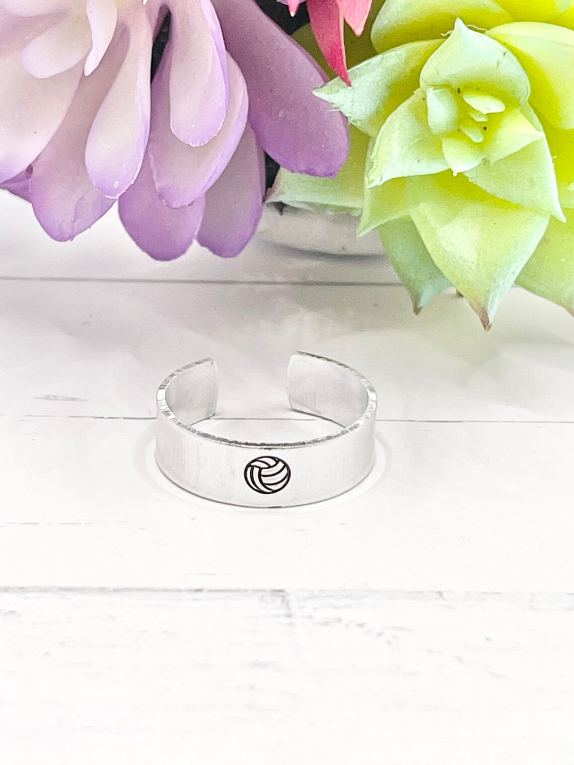 Volleyball Rings Personalized Rings Hand Stamped. Soccer - Etsy