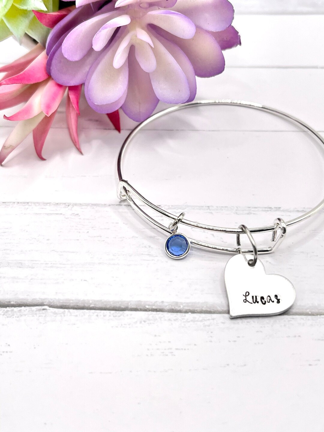 Personalized Charm Bracelets Heart Bangle With Your Custom Quotes ...