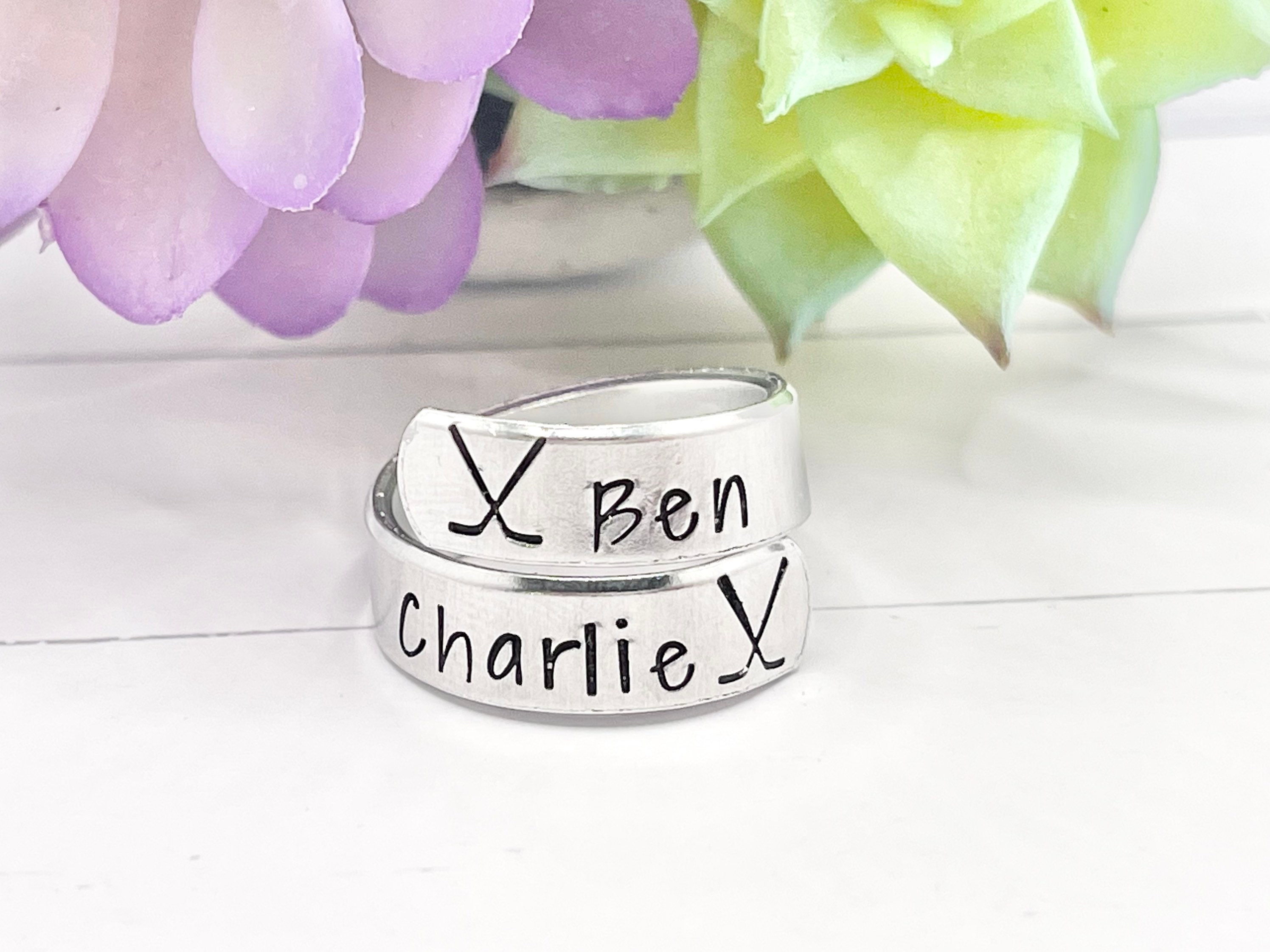 Sports Theme Rings Personalized Rings Hand Stamped. Soccer - Etsy