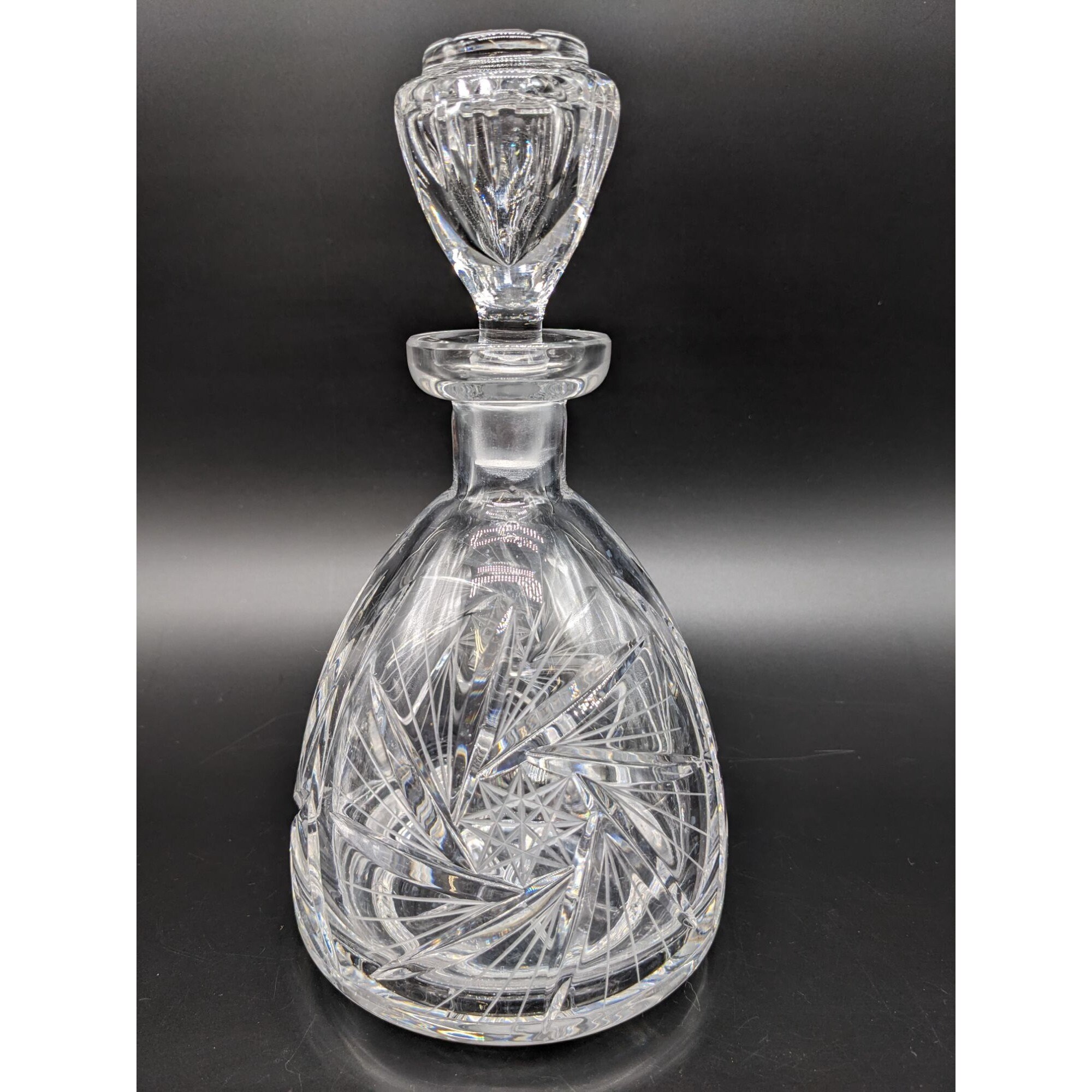 Cut Crystal Decanter Set 4 Snifters 6 Shot Glasses Pinwheel Star - Etsy