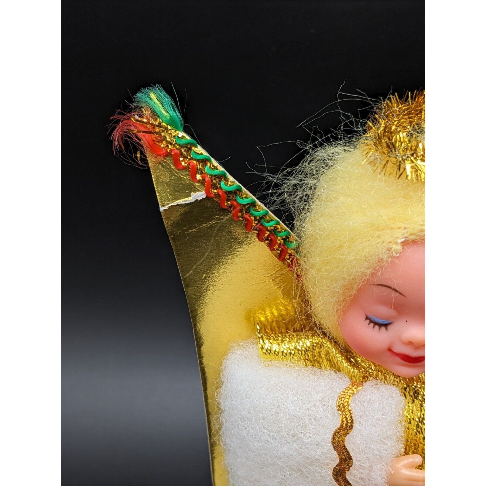 Vintage Christmas Angel Cone Tree Topper Rubber Face - Etsy
