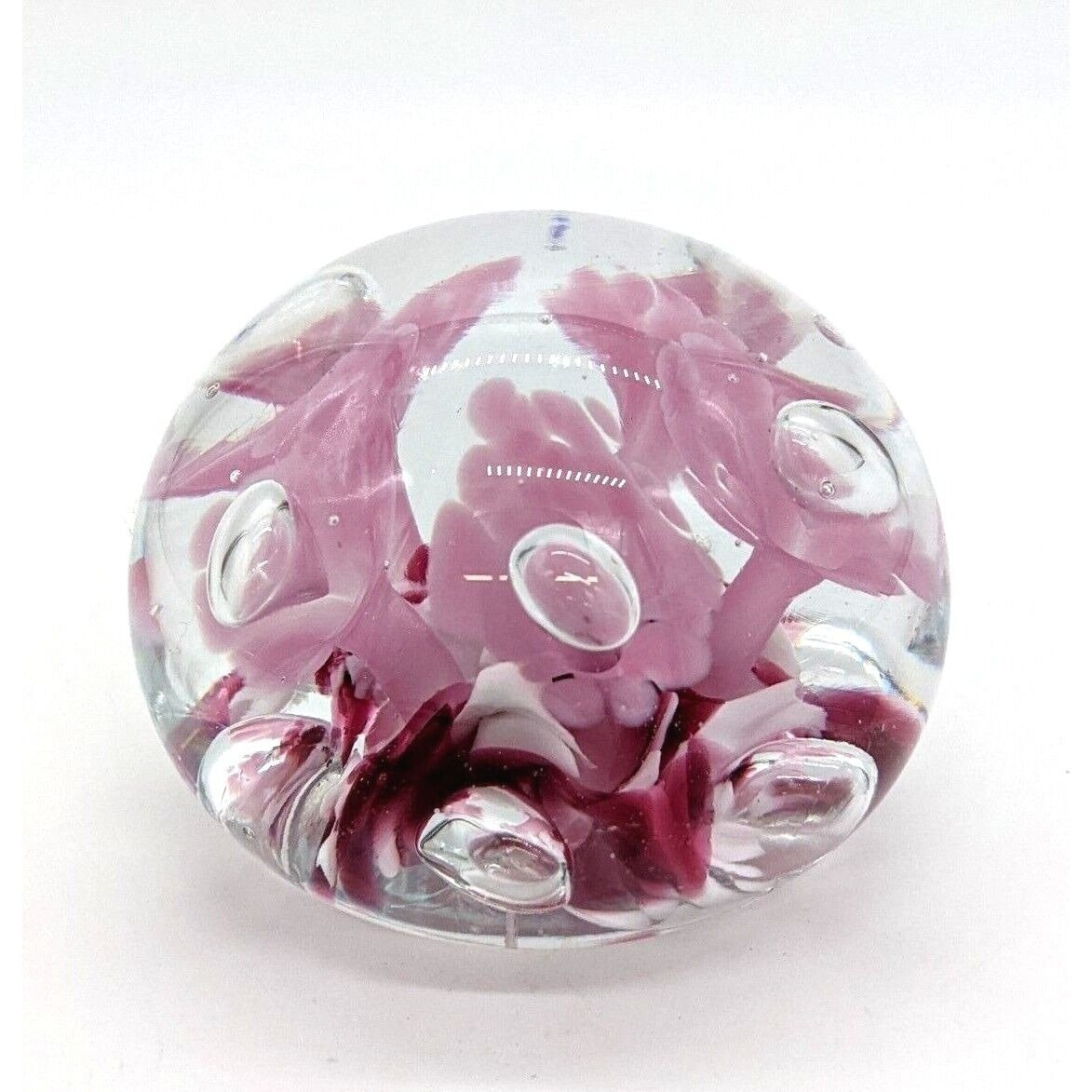 Vintage Studio Art Glass Paperweight Artist Jeff Buttler 1990 Flowers ...