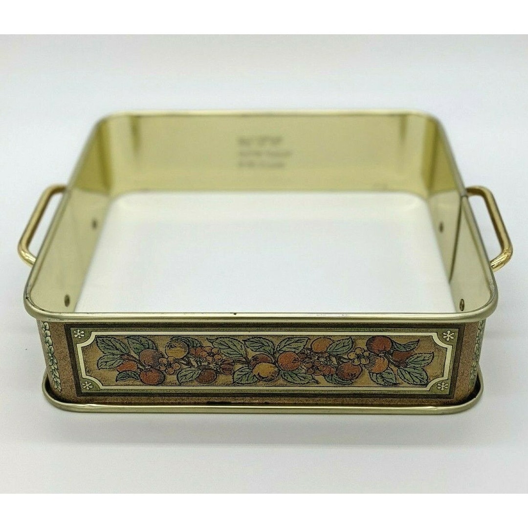 Vintage Pyrex Metal Casserole Carrier Holder Fruit Design Square 222 ...