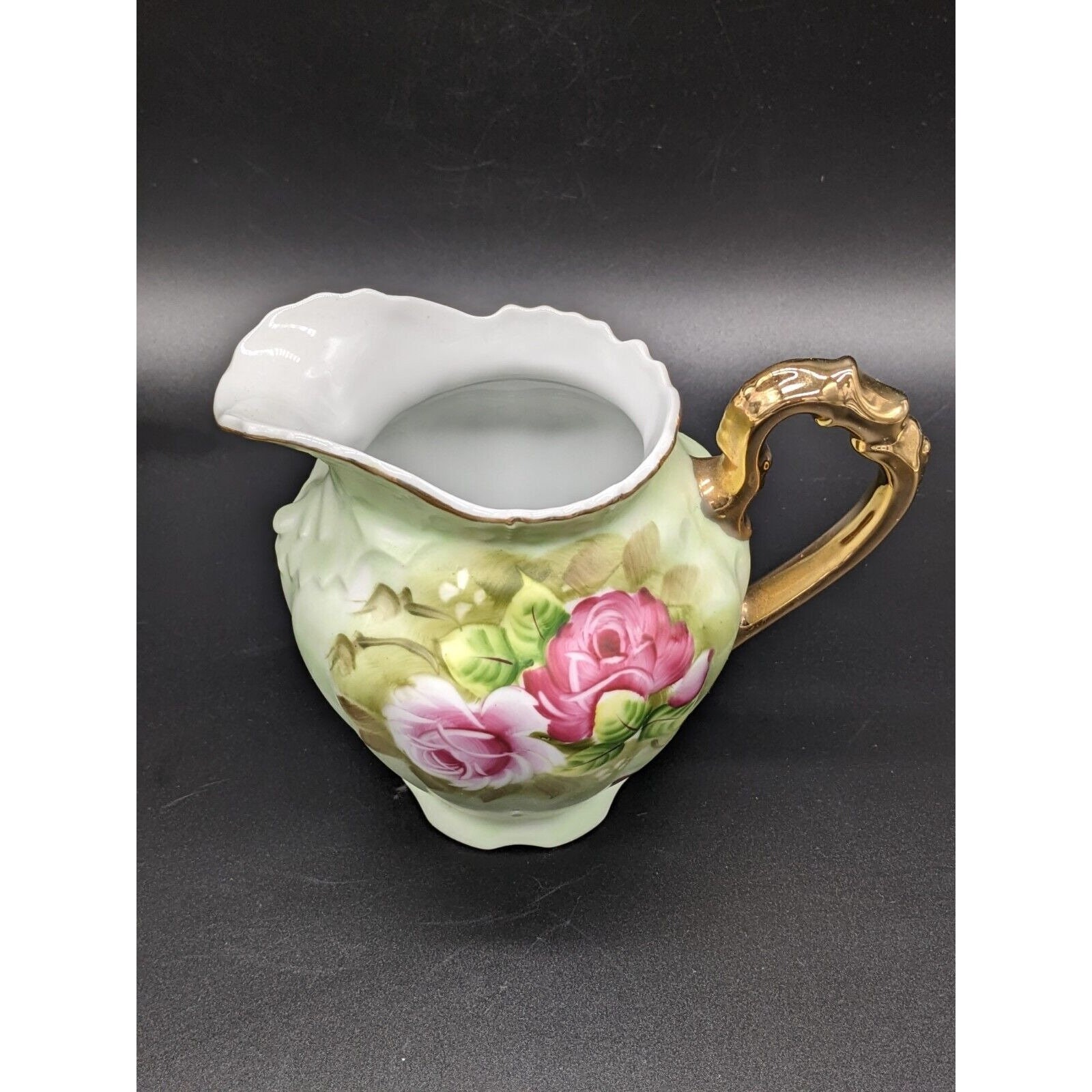 Vintage Lefton Hand Painted Creamer Pitcher Cabbage Rose - Etsy