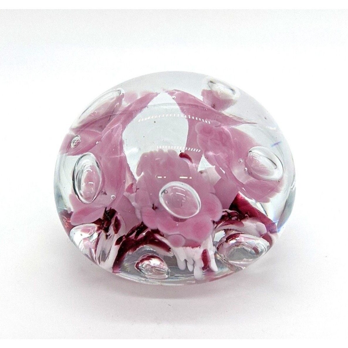 Vintage Studio Art Glass Paperweight Artist Jeff Buttler 1990 Flowers ...