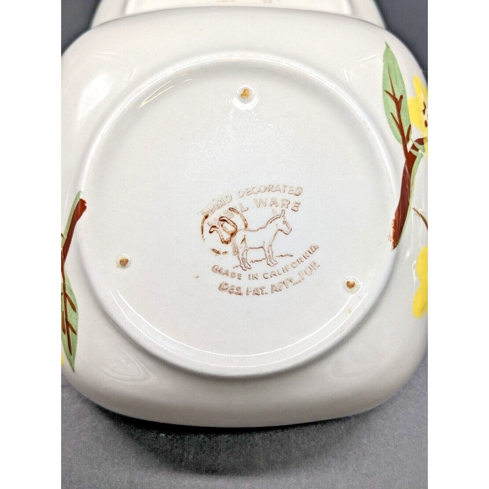 Vintage Weil Ware California Pottery Square Berry Bowls Flower Blossoms ...