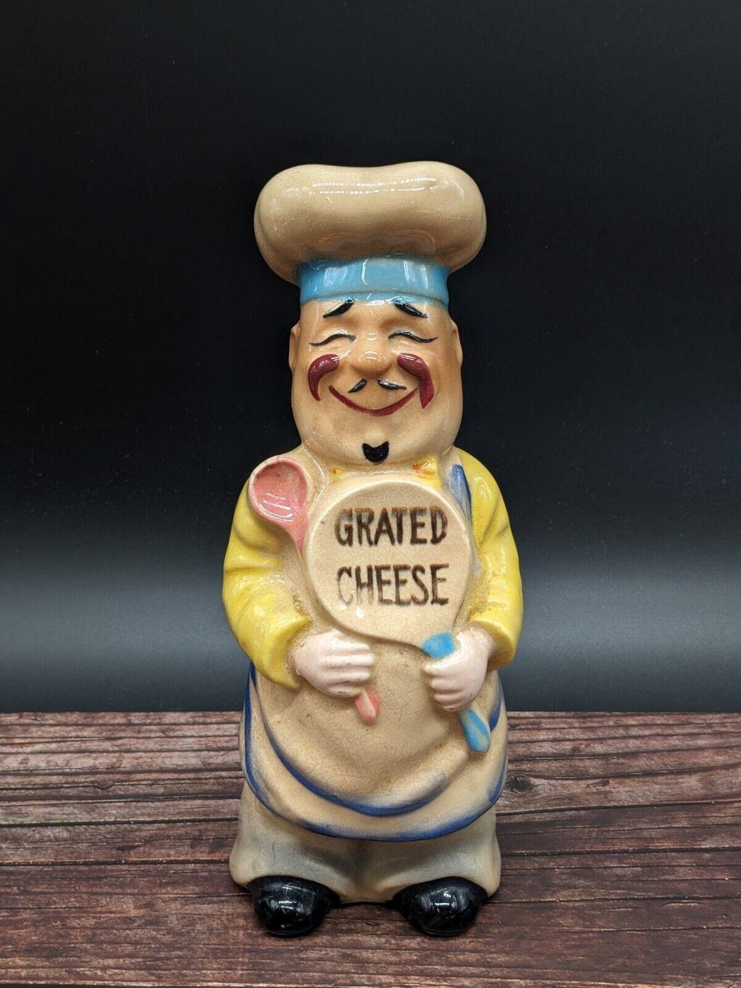 Grated Cheese Smiling Fat Chef Shaker Ceramic Vintage - Etsy
