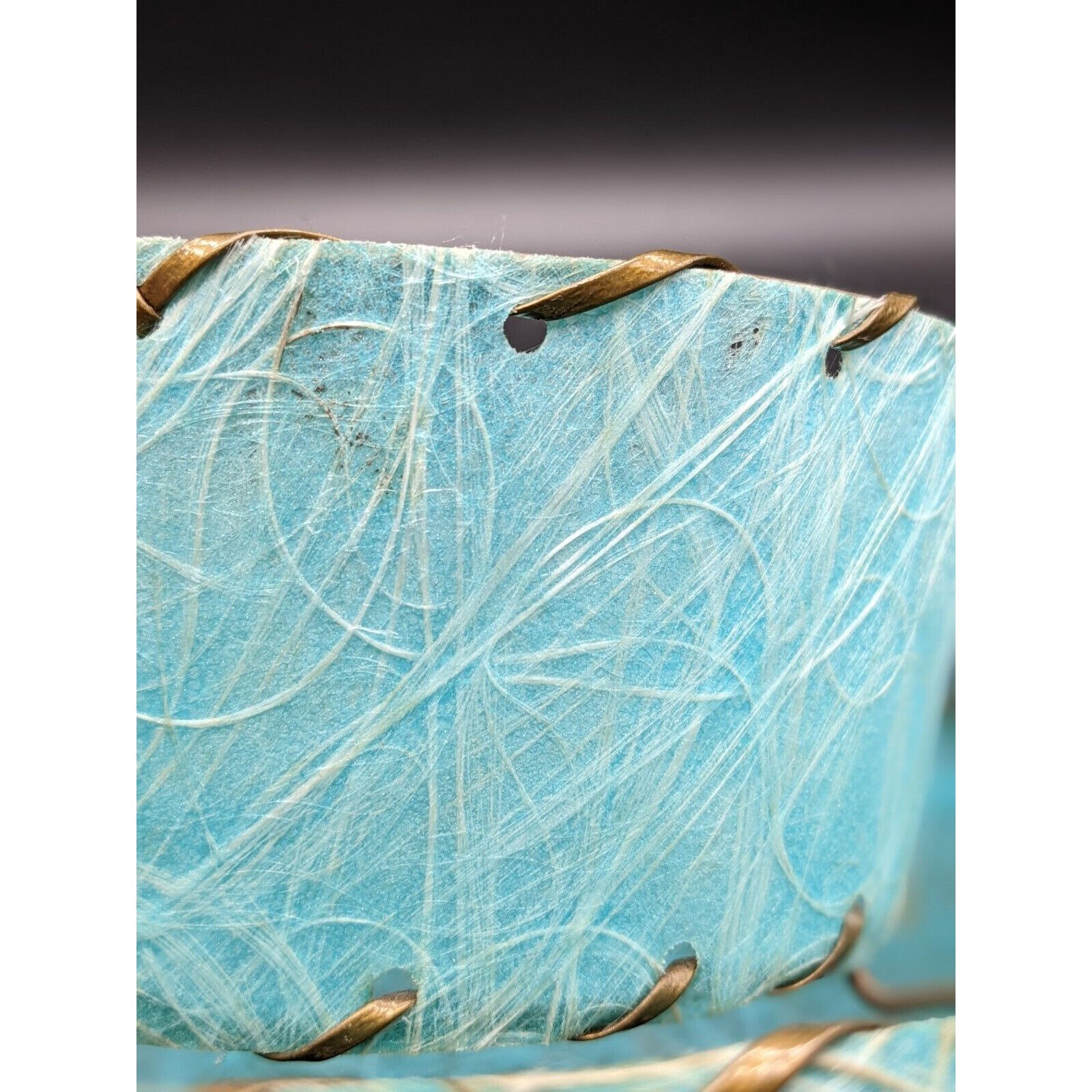 MCM Fiberglass 2 Tier Lamp Shades Atomic Turquoise Aqua Tiered Boudoir ...