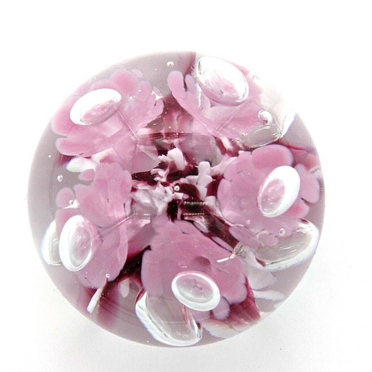 Vintage Studio Art Glass Paperweight Artist Jeff Buttler 1990 Flowers ...