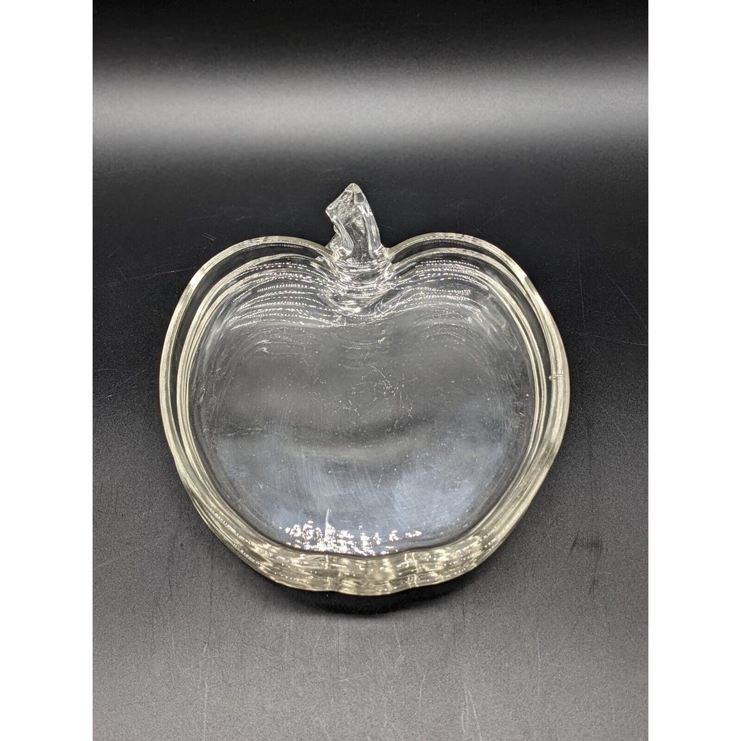 Vintage Hazel Atlas Apple Shaped Snack Plates Set of 4 Clear - Etsy