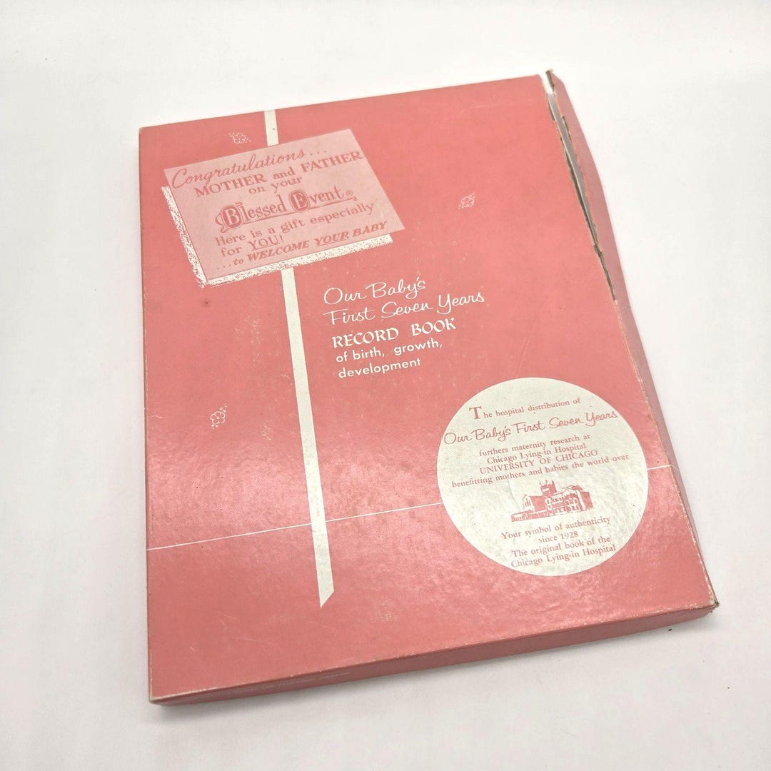 1978 Our Baby's First Seven Years Baby Record Book Veterans Memorial ...