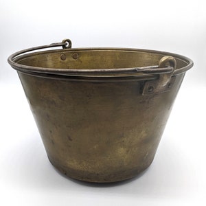 HW Hayden Spun Brass Bucket Pail Rounded Bottom Ansonia 1851 Swing ...