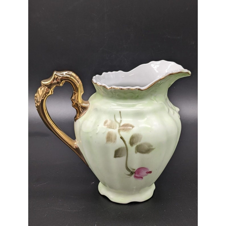 Vintage Lefton Hand Painted Creamer Pitcher Cabbage Rose - Etsy