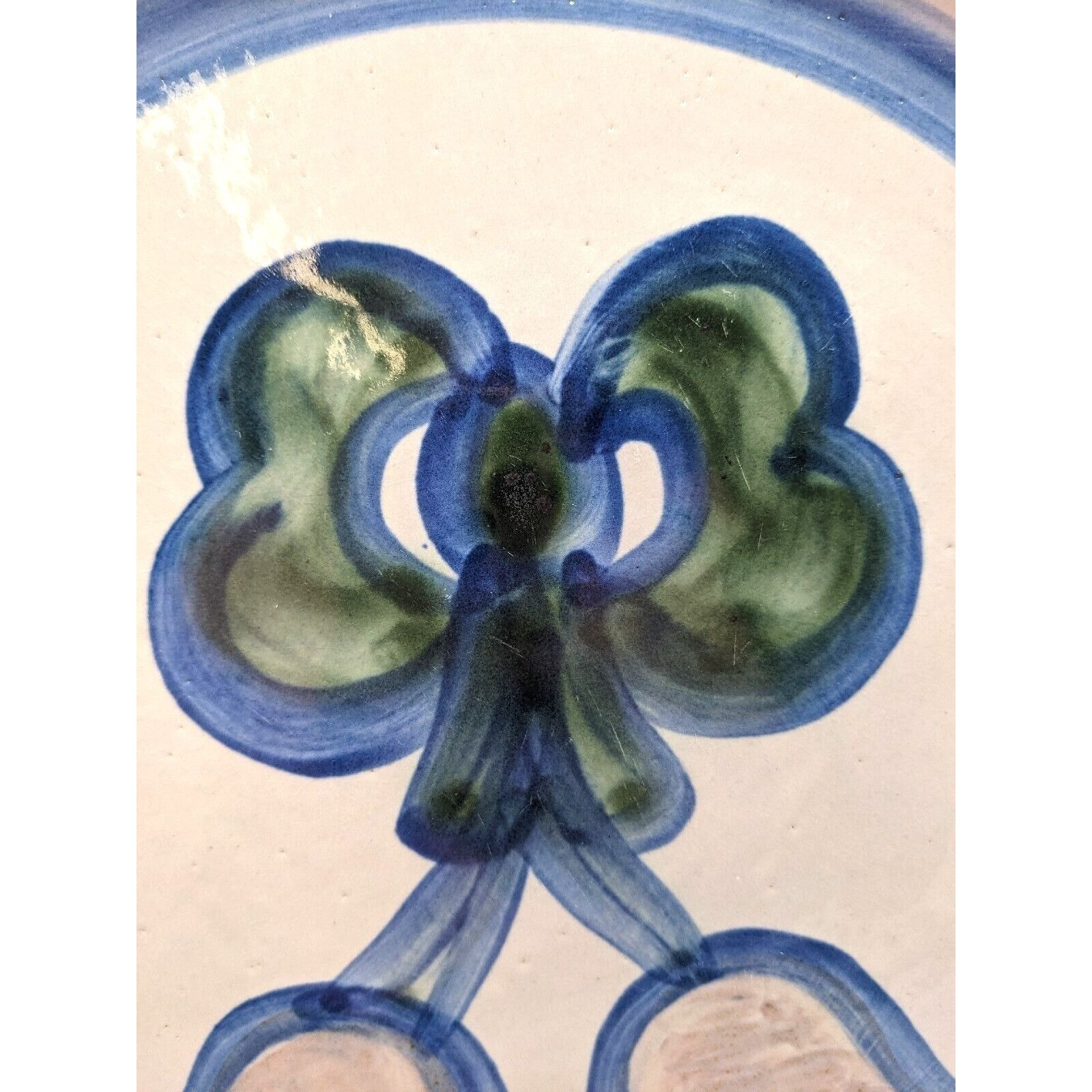 MA Hadley Pottery Happy Anniversary Plate Cake Serving 13" Signed Bells ...